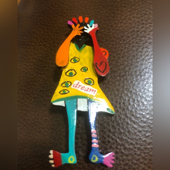 JoeSam | Jewelry | Vintage Joesam Dream Pop Art Tribal Pin Hand Painted ...